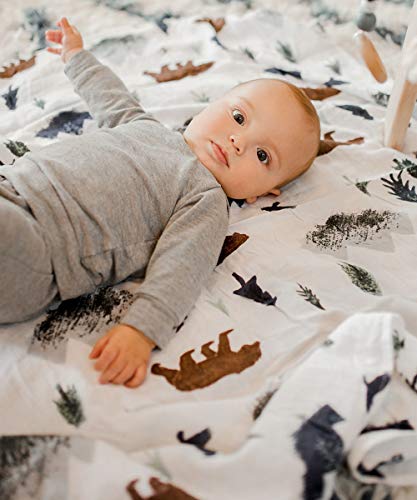 SARANONI Swaddle Blanket Luxury Decorative Baby Muslin Swaddle (Yosemite, 47" x 47")