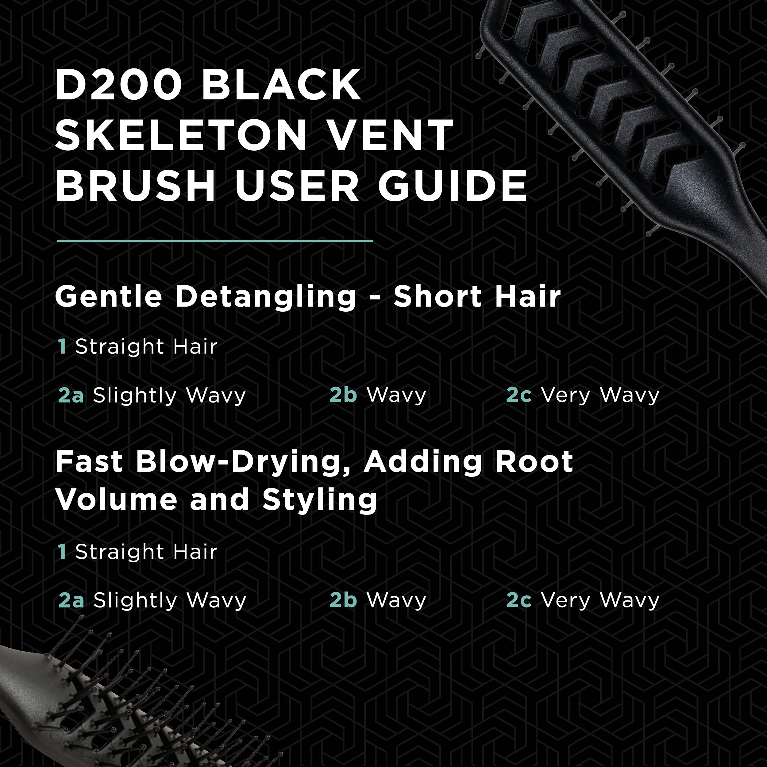 Denman Flexible Vent Brush D200 - Detangling Brush With Lightweight Grip & Control – Perfect For Styling During Blow-Dry & Detangling Wet & Dry Hair – Black (Pack of 1)