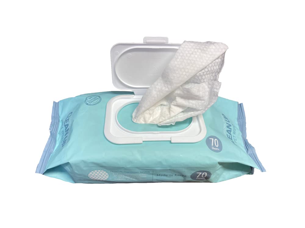 Deodorizing Hypoallergenic Heavy Duty Thick Durable Pet Grooming Wipes Unscented Cleans Face, Ears, Body, Butt and Eyes β Bath Alternative, Super Convenient, Ideal for Home or Travel (Pack of 1)