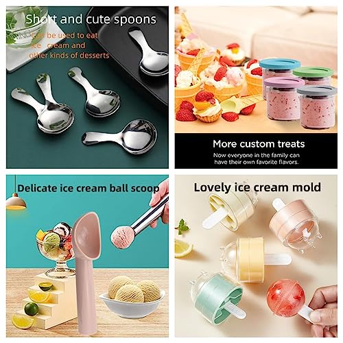 Containers Replacement for Ninja Creami Pints and Lids - 4 Pack, Extra Sets,16oz Cup Compatible with NC301 NC300 NC299AMZ Series Ice Cream Maker, BPA Free Dishwasher Safe Leak Proof