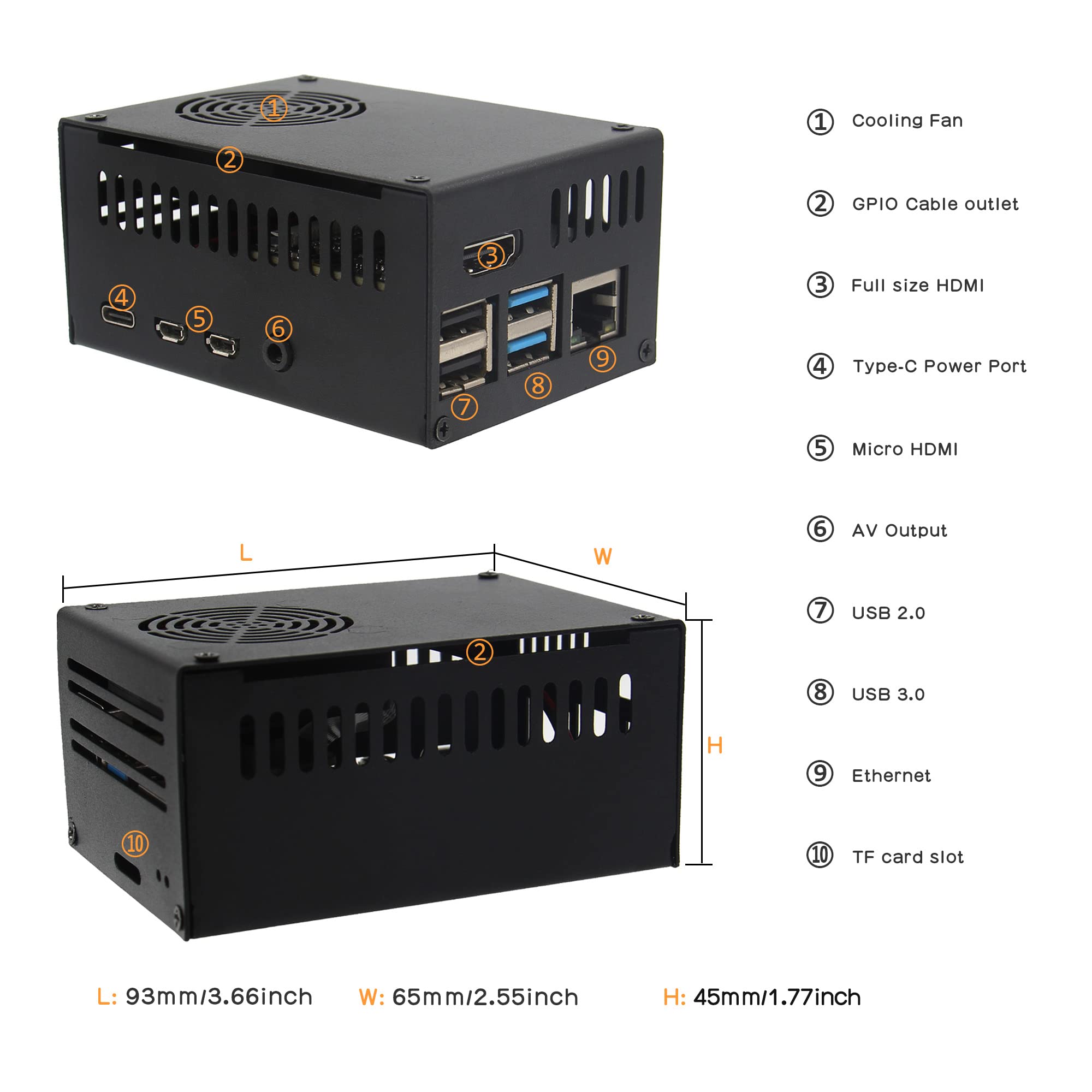 Geekworm X630-C1 Metal Case with Cooling Fan and 3pcs Aluminum Heatsink for Raspberry Pi 4 & X630 Only(Not Support C779/C790)