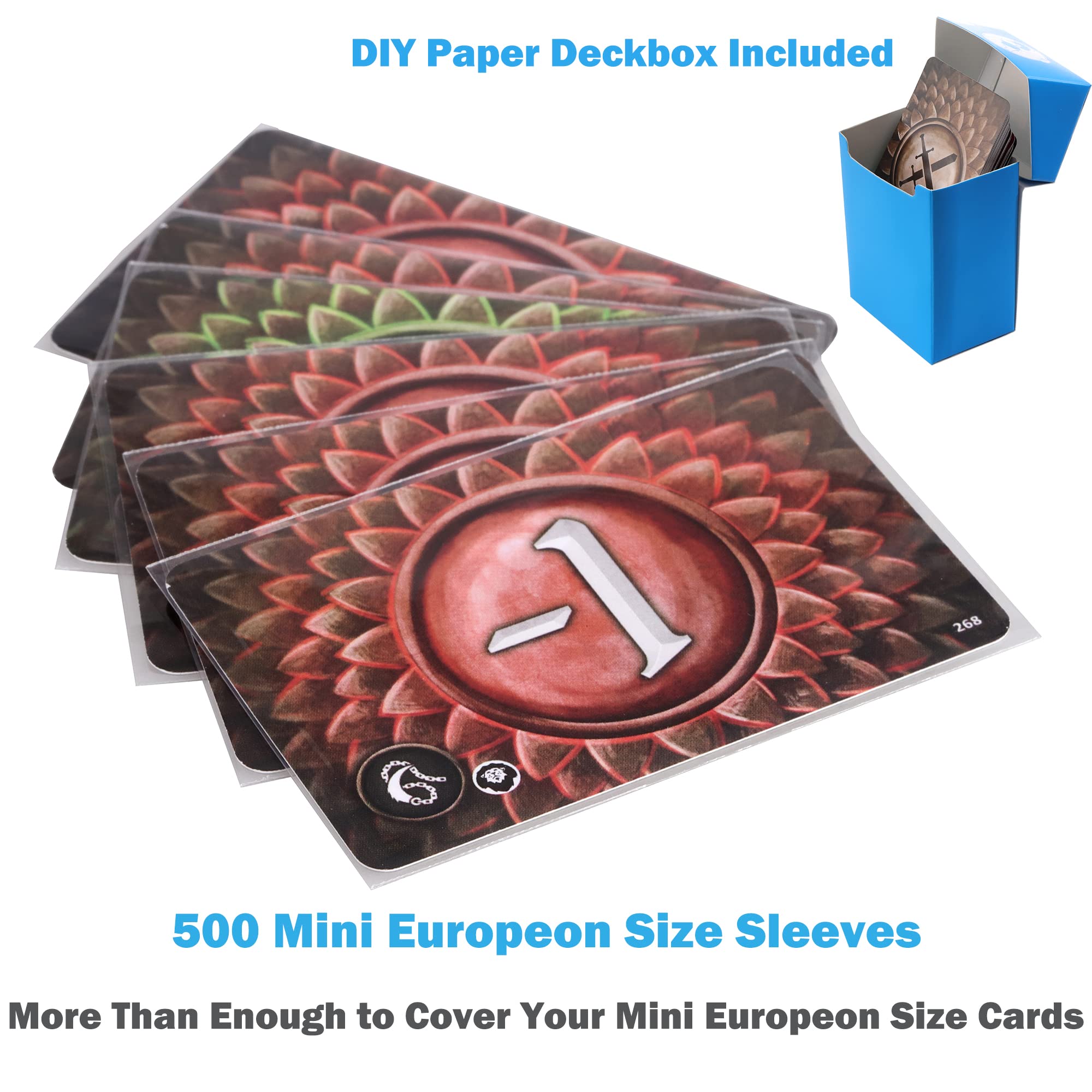Dephia 900 Clear Protective Sleeves 5 Different Sizes Compatible for Gloomheaven Jaws of Lion Game Protective Bag