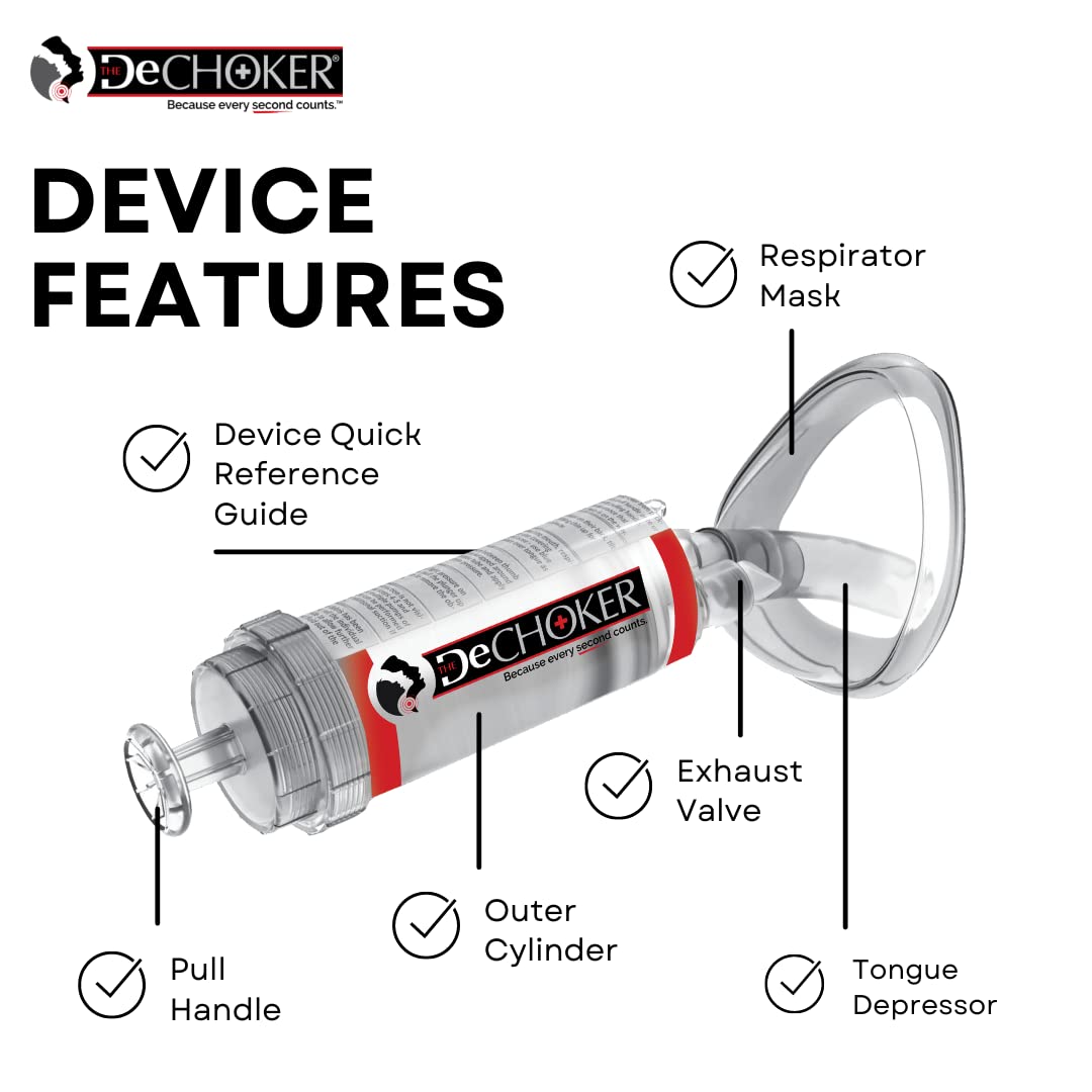 DeCHOKER Choking Rescue Anti-Choking Device for Qty 3 Children (Ages 3-12 Years), Pack of 3, First Aid Choking Rescue