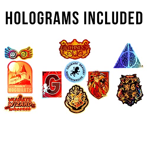 Conquest Journals Harry Potter Gryffindor Vinyl Stickers, Unique Stickers Including Holograms, Waterproof and UV Resistant, Great for All Your Gadgets (120 Pack Variety Bundle)