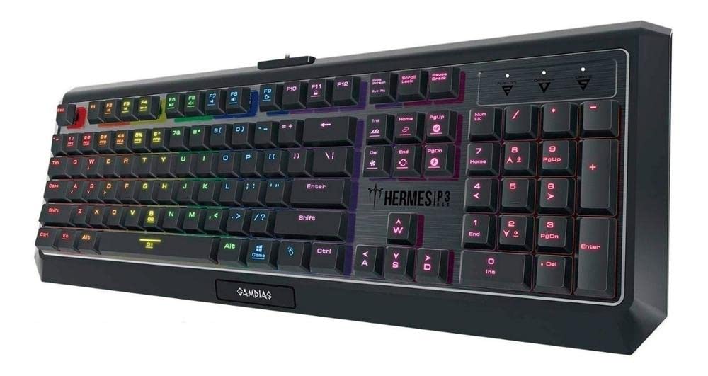 GAMDIAS Hermes P3 RGB Gaming Keyboard Low Profile Mechanical Switch with blue switch, N-key rollover (Hermes P3)