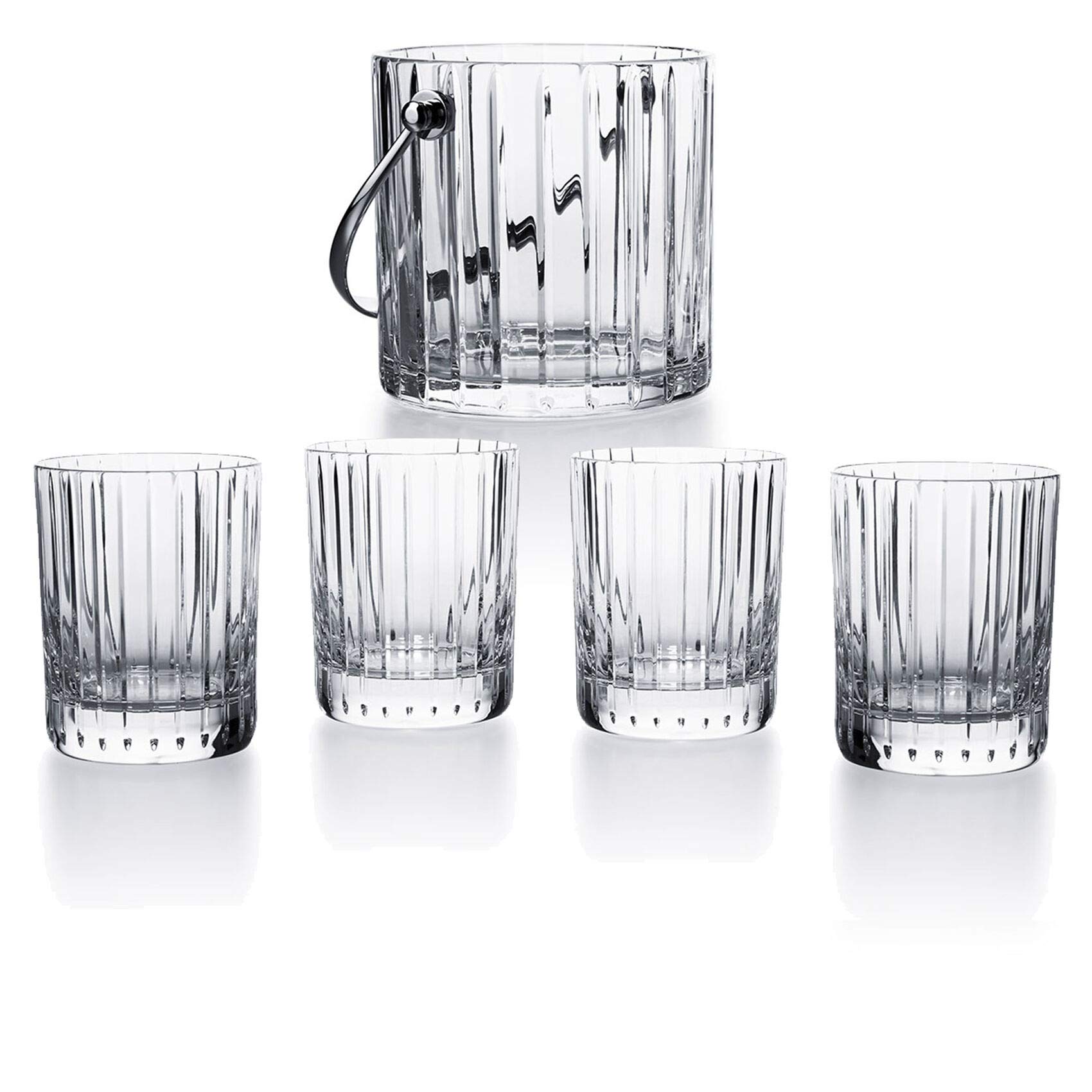 Baccarat Crystal Harmonie on the Rocks Set of 4 Tumblers and Ice Bucket #2811179
