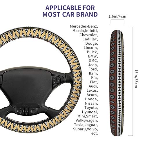 Geometric Composition With Triangle Pattern And Rhombus Of Bullseye Circles Carbon fiber steering wheel 3D sticker inner wheel button decorative cover trim