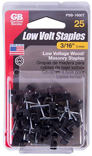 Gardner Bender PSB-1600T 25-Pk. 3/16-In. Black Low-Volt Staples - Quantity 8