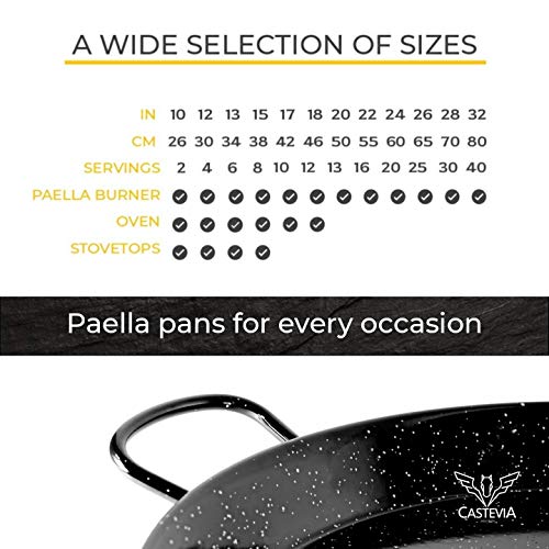 Castevia 13.5-Inch Enameled Steel Paella Pan, 34cm / 6 servings