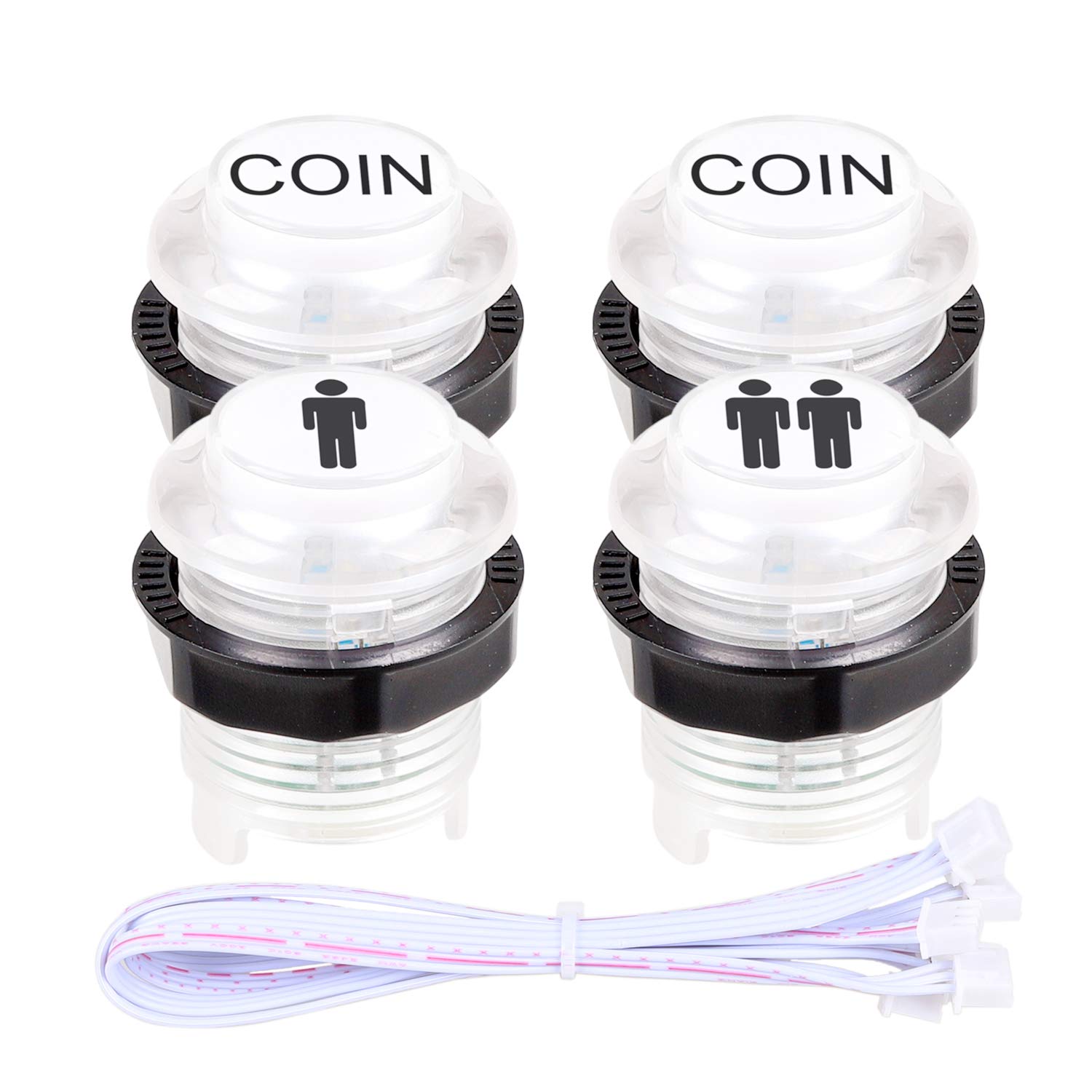 Avisiri Arcade Buttons 2 Player LED Arcade Joystick Kit for Arcade PC Game Controllers Mame Raspberry Pi Retro Controller Mixed Colors Kit