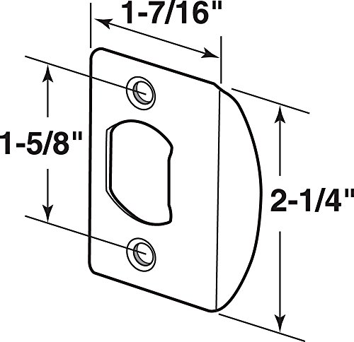 Copper Creek CK2020SS Colonial Door Knob, Passage Function, 1 Pack, Satin Stainless & Prime-Line E 2457 Satin Nickel, Dead Latch Door Strike (2 Pack)