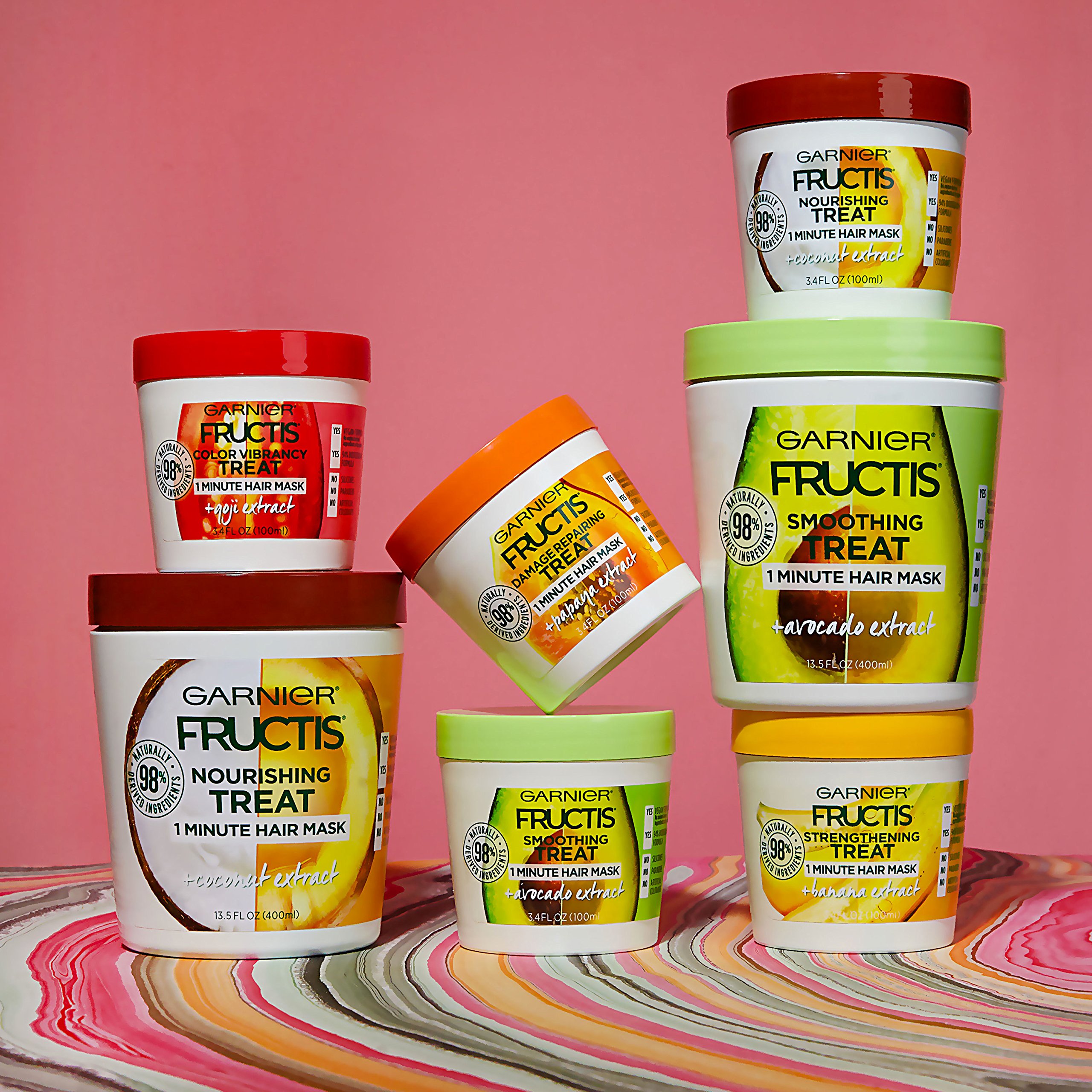 Garnier Fructis Strengthening Treat 1 Minute Hair Mask with Banana Extract, 3.4 Fl Oz (Pack of 1)
