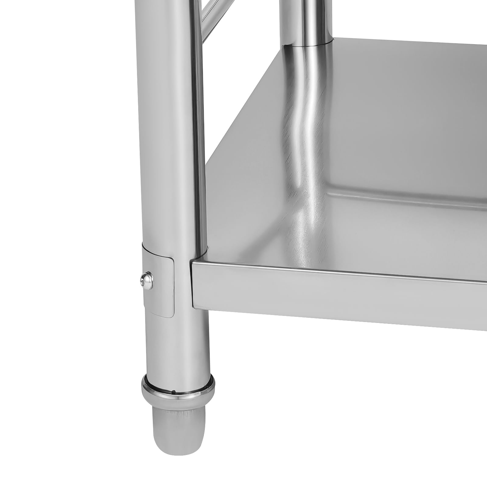 Bulelula Stainless Steel Shelves 4 Tier, 31×18×60Inch Storage Shelf Units 200lb Per Shelf, Heavy Duty Shelving for Kitchen Garage Warehouse Restaurant (4 Tier)