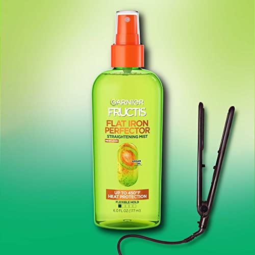 Garnier Fructis Style Flat Iron Perfector Straightening Mist for Heat Protection, Argan Oil, 6.0 Fl Oz, 3 Count (Packaging May Vary)