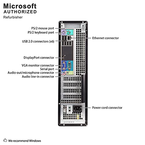 Dell Optiplex 990 Desktop Computer Package - Intel Quad Core i5 3.1-GHz, 16GB RAM, 2 TB, DVD-RW Drive, 20 Inch LCD Monitor, Keyboard, Mouse, WiFi, Bluetooth, Windows 10 (Renewed)