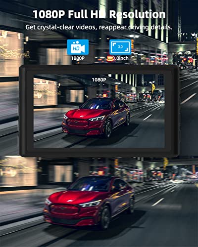 Dash Cam Front, Dash Cam with 32GB SD Card, Kussla 1080P Dash Camera for Cars, Super Night Vision Dashcams for Cars, 170° Wide Angle Dashcam, 3'' IPS Screen, Loop Recording, WDR, G-Sensor