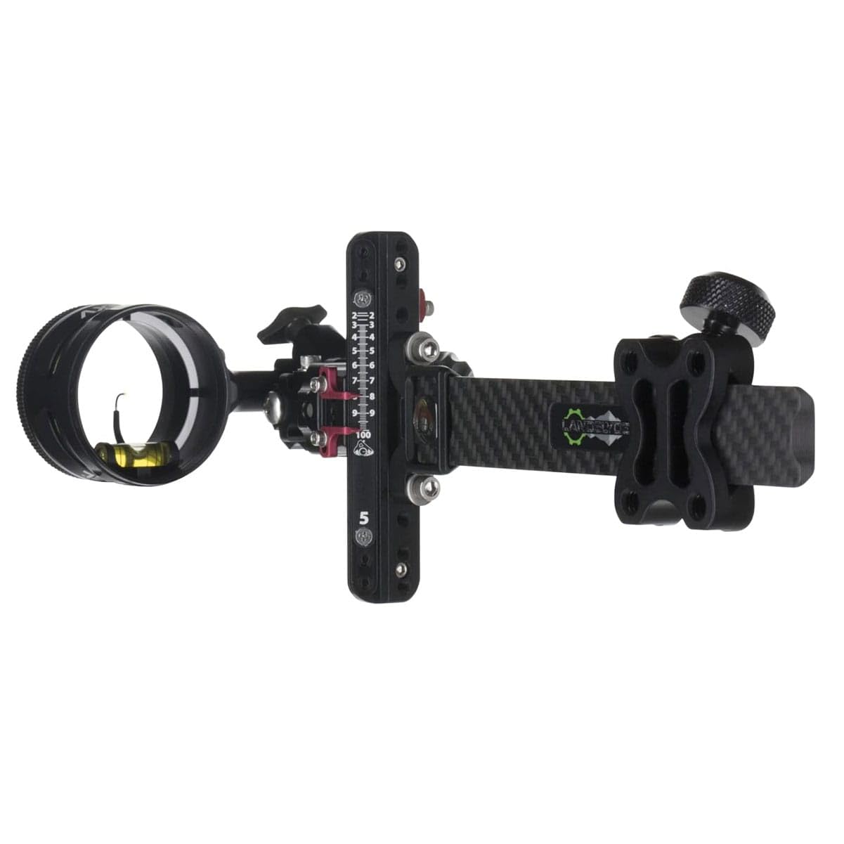 Axcel - LANDSLYDE Carbon Pro Slider Sight w/AV-41 Scope - Single Pin - .019 Green Fiber - Black