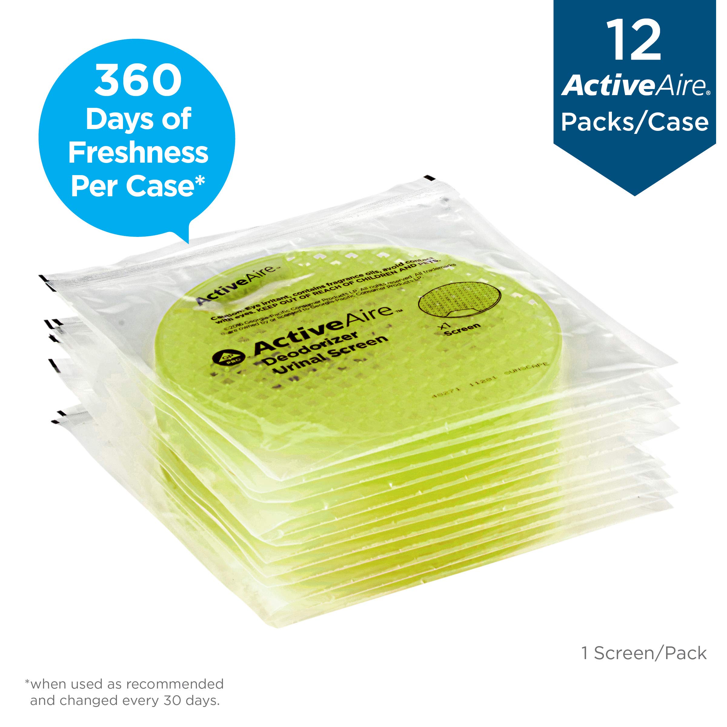Georgia-Pacific ActiveAire Deodorizer Urinal Screen by GP PRO (Georgia-Pacific),Citrus,48275,12 Screens Per Case Regular