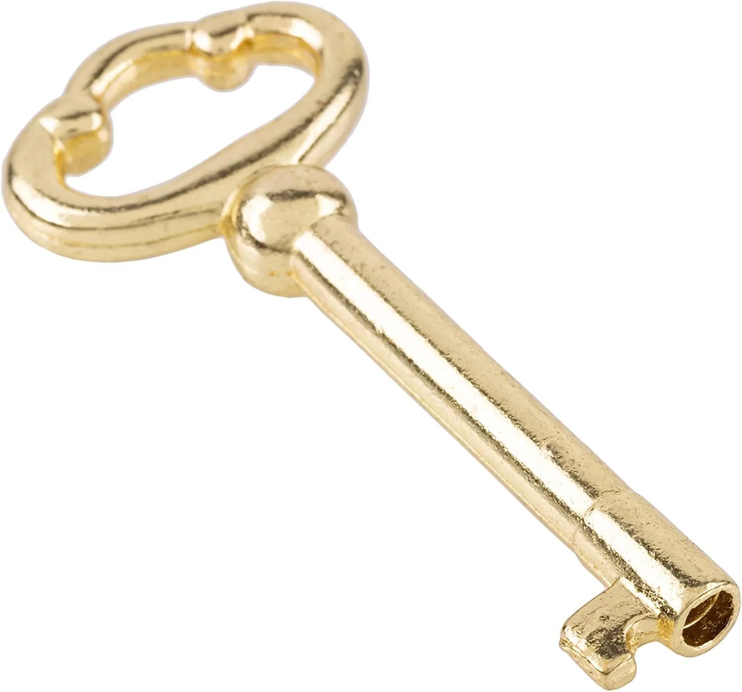 Hollow Barrel Brass Plated Skeleton Key for Antique Cabinet Doors, Grandfather Clocks, Dresser Drawers - Furniture Hardware | SK4-DB (1)