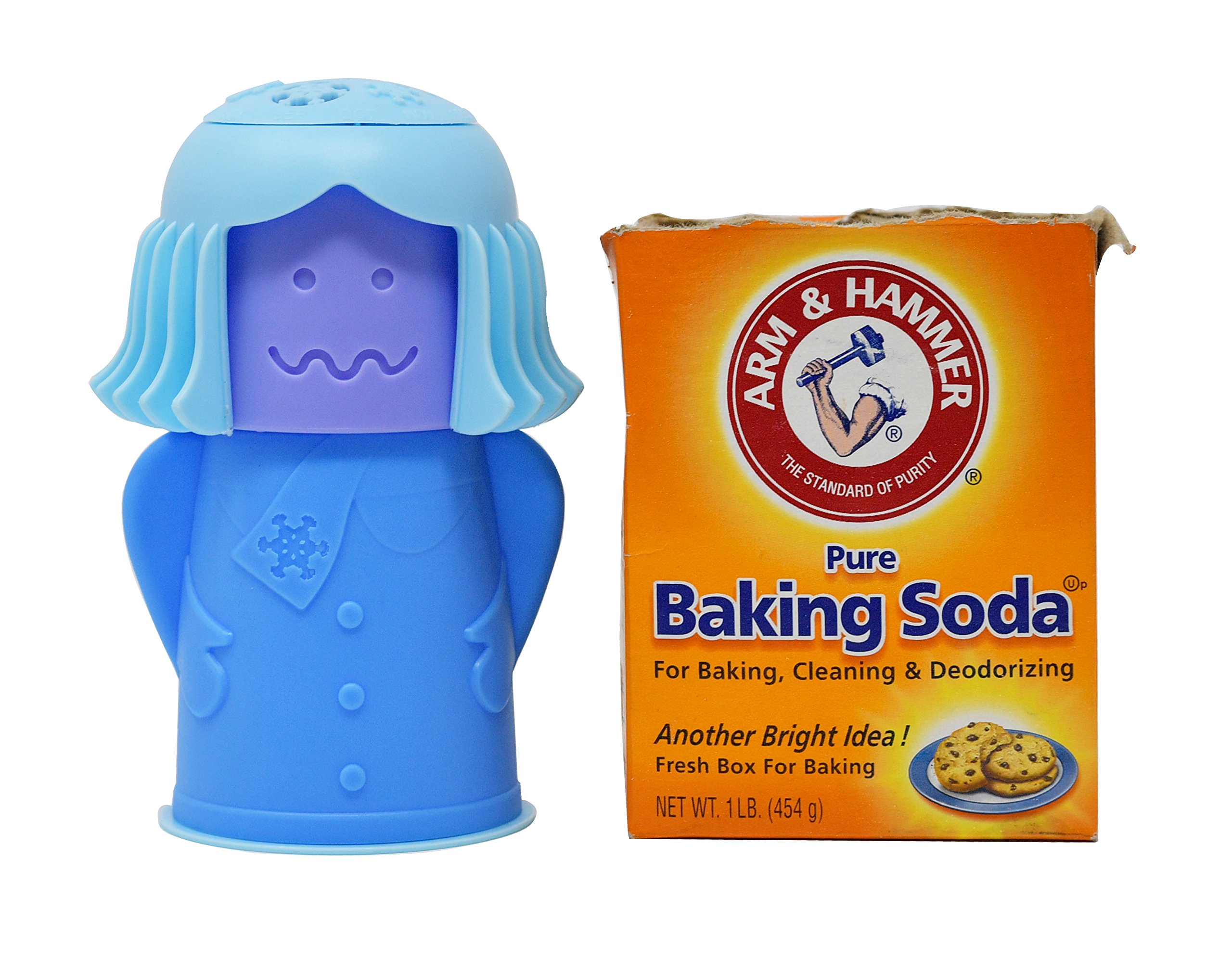 Home-X - Cool Mama Fridge and Freezer Odor Absorber & Freshener, Add Baking Soda to Absorb Funky Odors in the Refrigerator, Blue