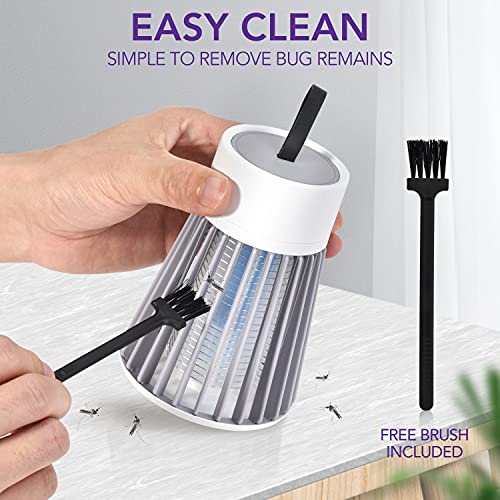 Bug Zapper Mosquito Zapper & Fly Zapper Portable Indoor Bug Zapper LED Fly Trap Electronic Fly Zapper Indoor Mosquito Trap Ideal for Fly Traps Indoors Super-Fast Electric Bug Zapper(White)