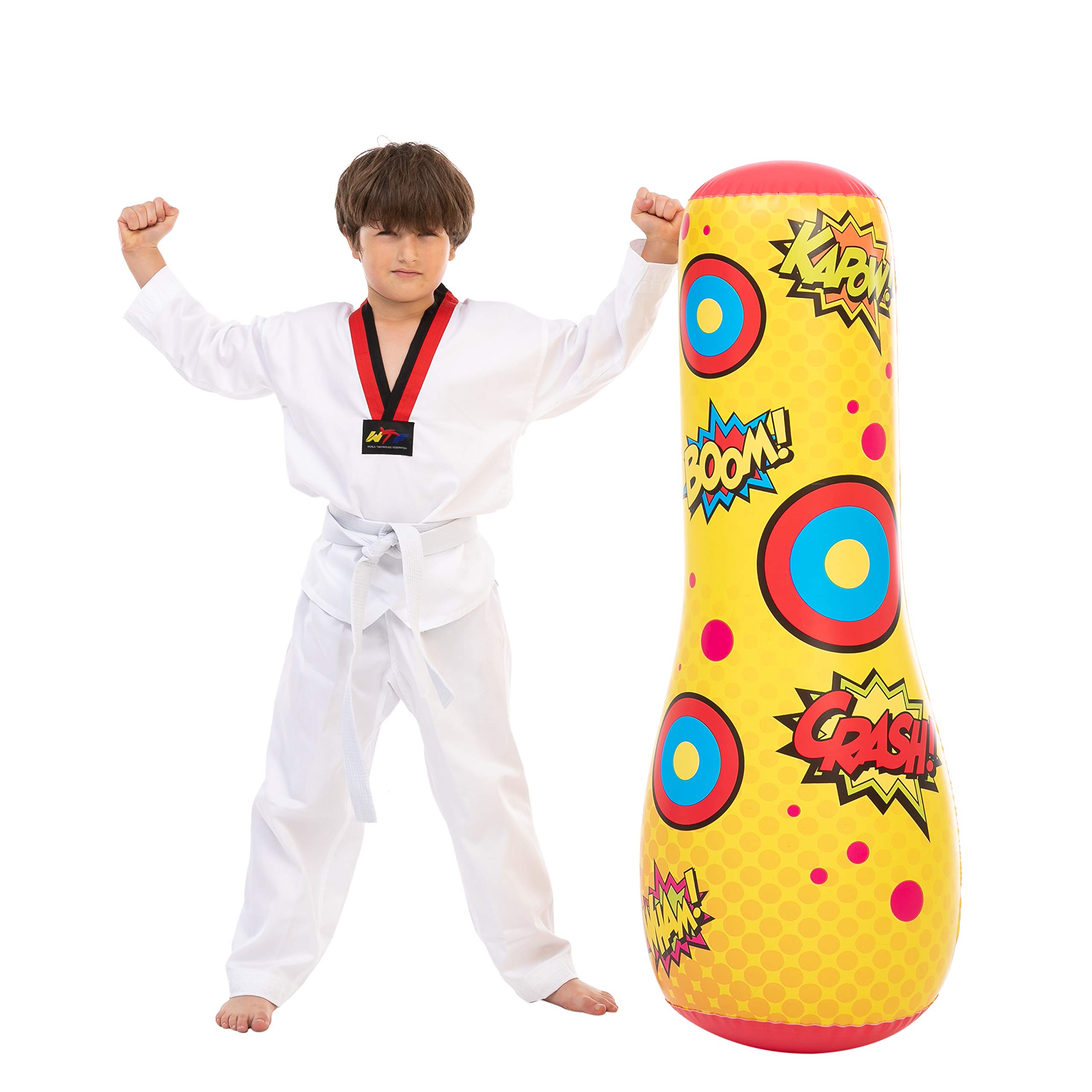 Inflatable Bopper, 47 Inches Kids Punching Bag with Bounce-Back Action, Inflatable Punching Bag for Kids Presents, Inflatable Toys for Kids
