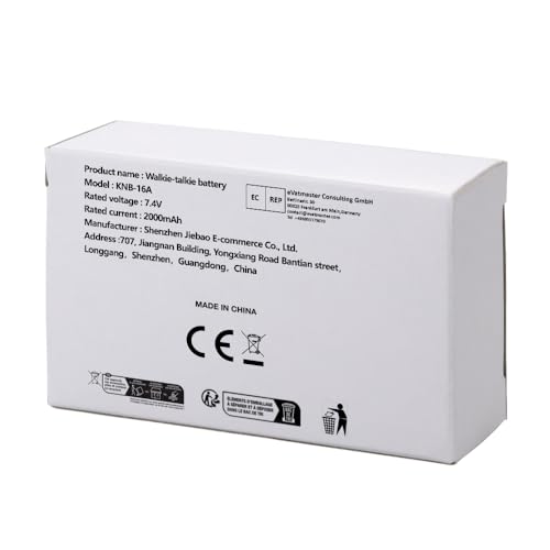 Vineyuan 7.4V 2000mAh KNB-16A Ni-MH Replacement Battery for Kenwood TK-480 TK-380 TK-280 TK-290 TK-190 TK-5400 Two Way Radios