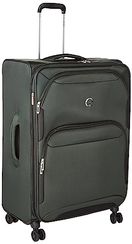 DELSEY Paris Sky Max 2.0 Softside Expandable Luggage with Spinner Wheels, Green, Checked-Medium, 24 Inch