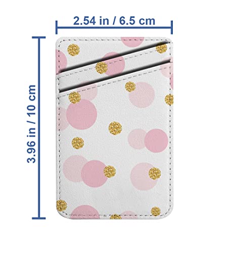 Diascia Pack of 2 - Cellphone Stick on Leather Cardholder ( Glitter Confetti Polka Dot Pattern Pattern ) ID Credit Card Pouch Wallet Pocket Sleeve