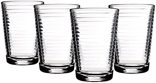 Juice Glasses 7 oz. Set Of 4 Glass Cups β By Home Essentials and Beyond β Beverage Water Tumblers for Juice, Whiskey, Cocktails, Iced Tea. Dishwasher safe.