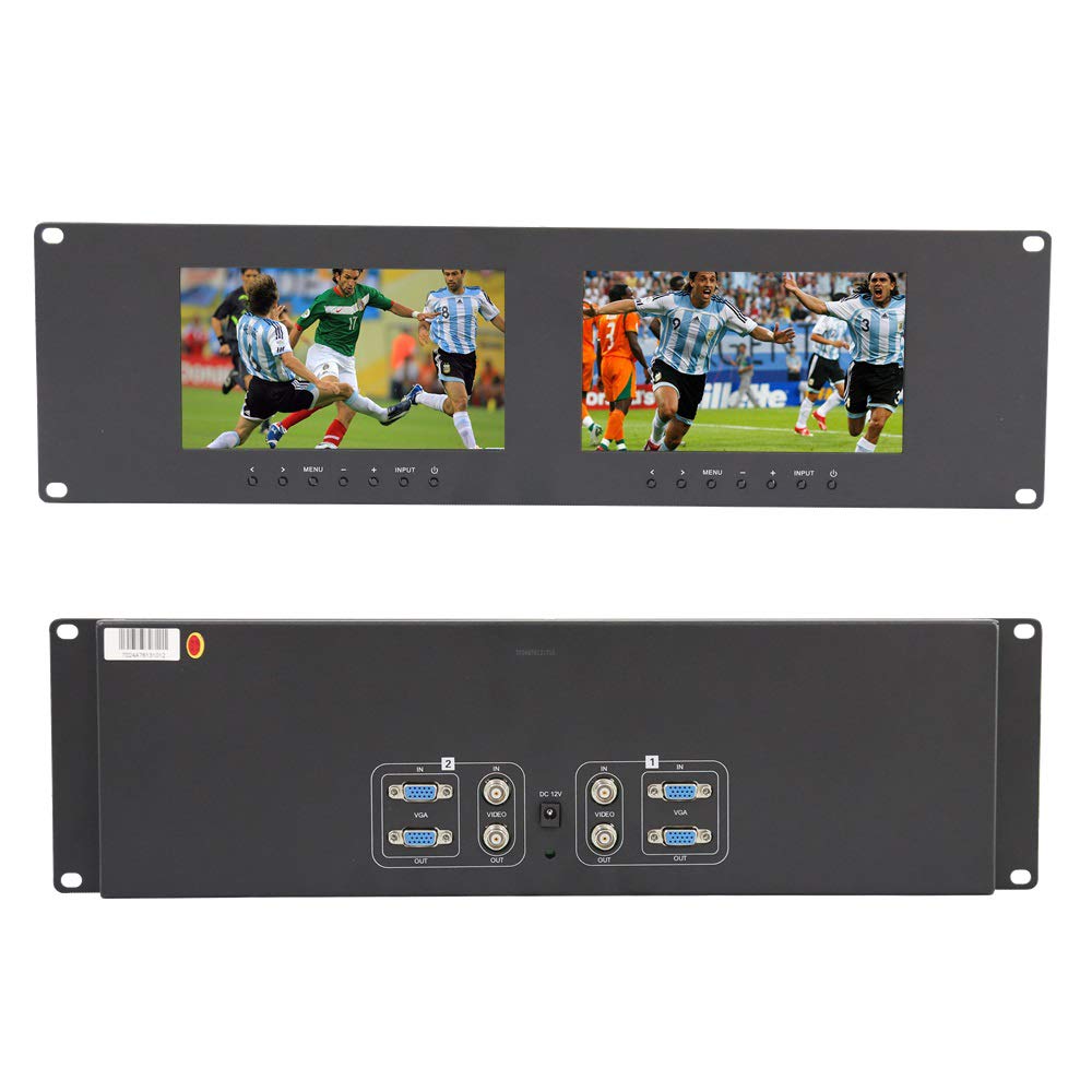 LILLIPUT RM-7024 Dual 7" 3RU Rack Monitors 800X480 with Dual 7” Screens and Dual Dual VGA, Video & DVI in/outputs Official Seller :VIVITEQ