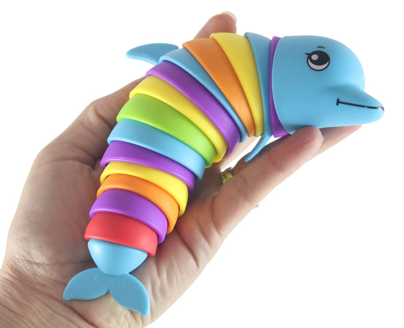 Axolotl and Dolphin Fidget - Large Wiggle Articulated Jointed Moving Axolotyl Toy - Unique Gift (Random Colors)