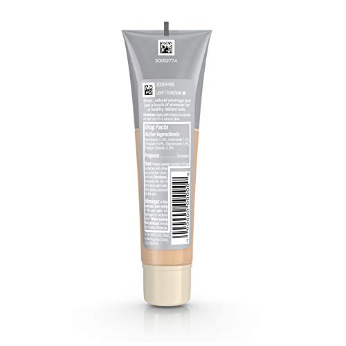 Neutrogena Healthy Skin Glow Sheers Tinted Moisturizer, Oil-Free & Non-Greasy Moisturizer with Antioxidant Vitamins A, C, and E, Broad Spectrum SPF 30 Sunscreen, Light to Medium 30, 1.1 oz (2 Pack)