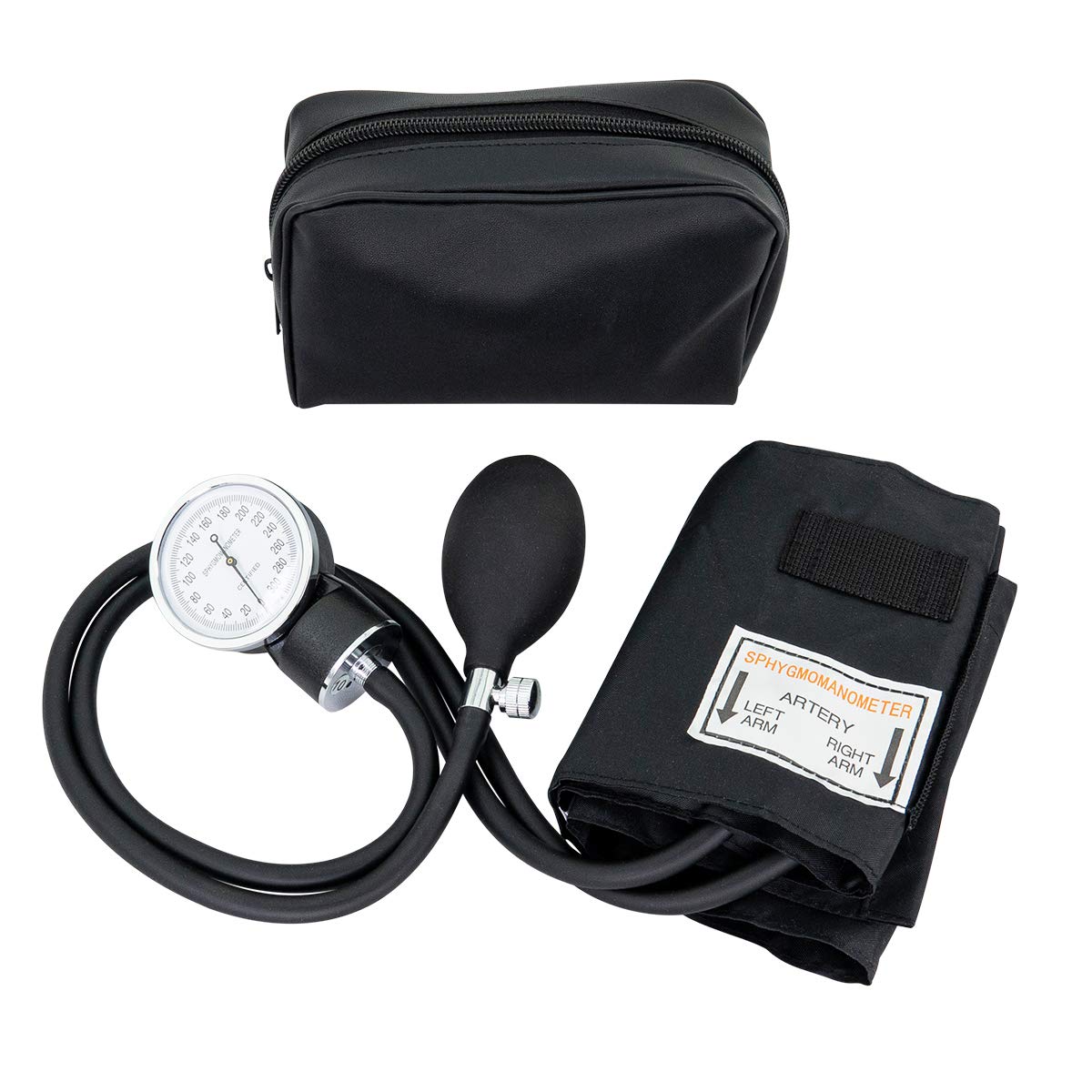 LINE2design Infant Deluxe Aneroid Sphygmomanometer - Manual BP Cuff Portable Accurate Medical Supplies Trauma Kits - Emergency Blood Pressure Monitor Cuff with Black Carrying Case