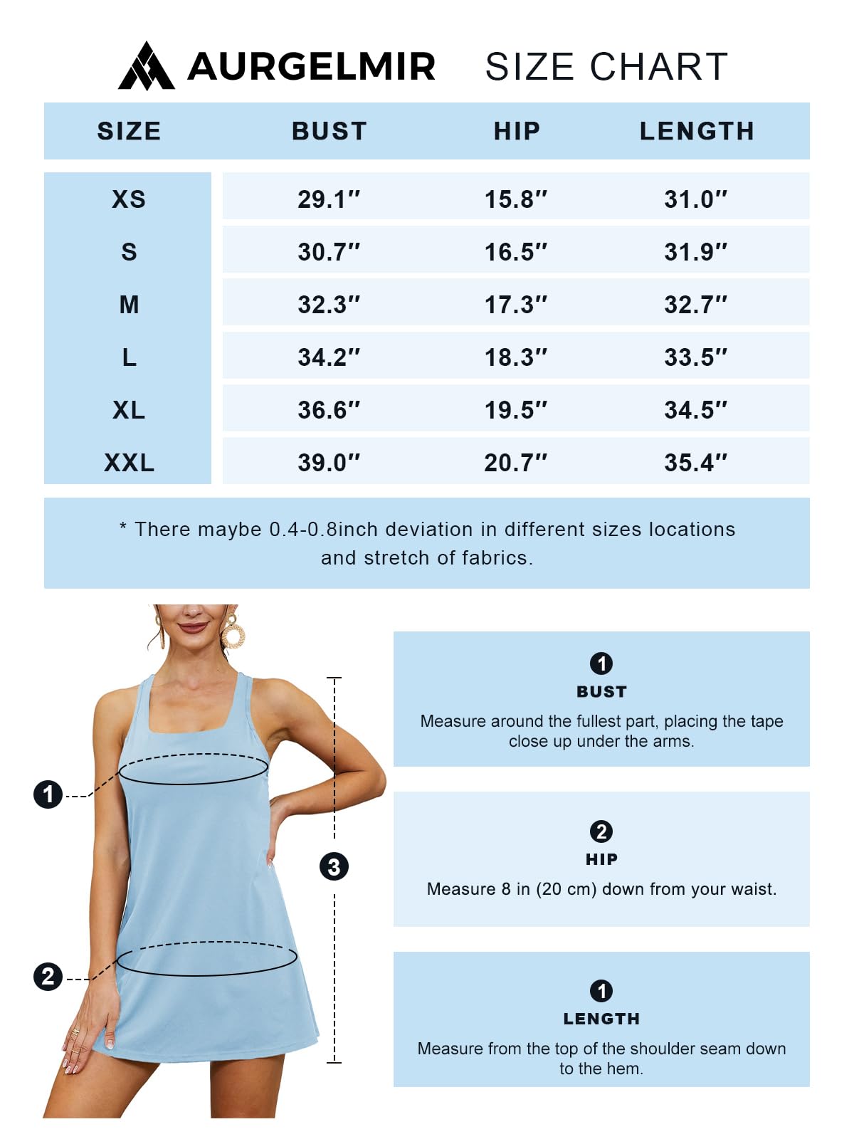 Aurgelmir Womens 2-in-1 Exercise Dresses with Built-in Shorts Workout Athletic Active Golf Tennis Dress Army Green