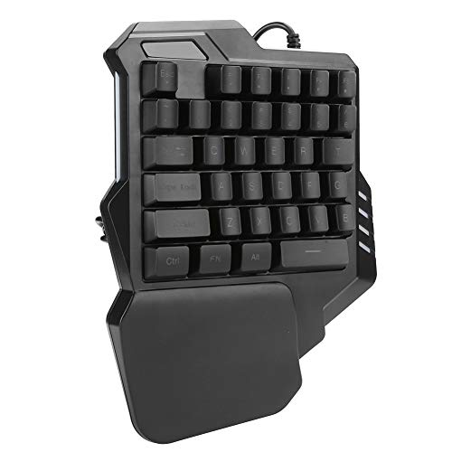 G30 One Handed Gaming Keyboard , Professional LED Backlit Keyboard , Compact 35 Keys Half Keyboard Gaming Keypad for win2000 ,XP ,Me ,Vista7 ,8 ,OS X Black