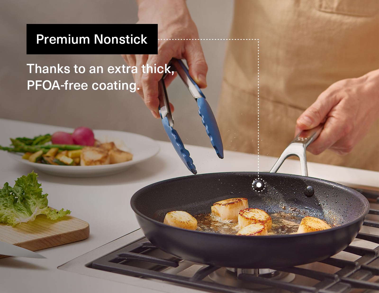 Misen Premium Nonstick Frying Pan 10 Inch - Premium Non Stick Pan - Non Stick Skillet for Meat, Vegetables, Eggs, and More - Tough, Long Lasting, Non Stick Coating for Easy Cooking and Quick Clean Up