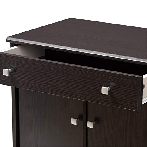 BOWERY HILL Contemporary Wooden Shoe Cabinet in Wenge Brown