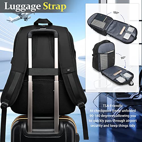 Diffosine Laptop Backpack 17.3 Inch Extra Large TSA Friendly Travel Backpacks Anti Theft College Business Gaming Computer Backpack Durable Hiking Work Daypack for Men Women(Black)