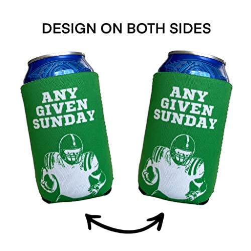 CoozieKings Tailgate/Football Themed Coozies - Neoprene Insulated - 6 Pack (Standard Beer/Soda Can), Green
