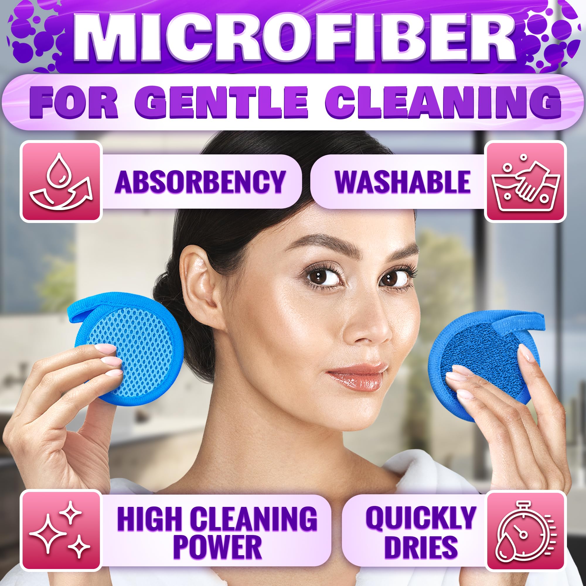 Makeup Remover Cloth Exfoliating Face Scrub - 3Pcs Microfiber Cloth Facial Blackhead Remover Reusable Eye Makeup Remover Pads Face Cleansing Wipes for Women, Men - Exfoliating Washcloth Acne Wipes