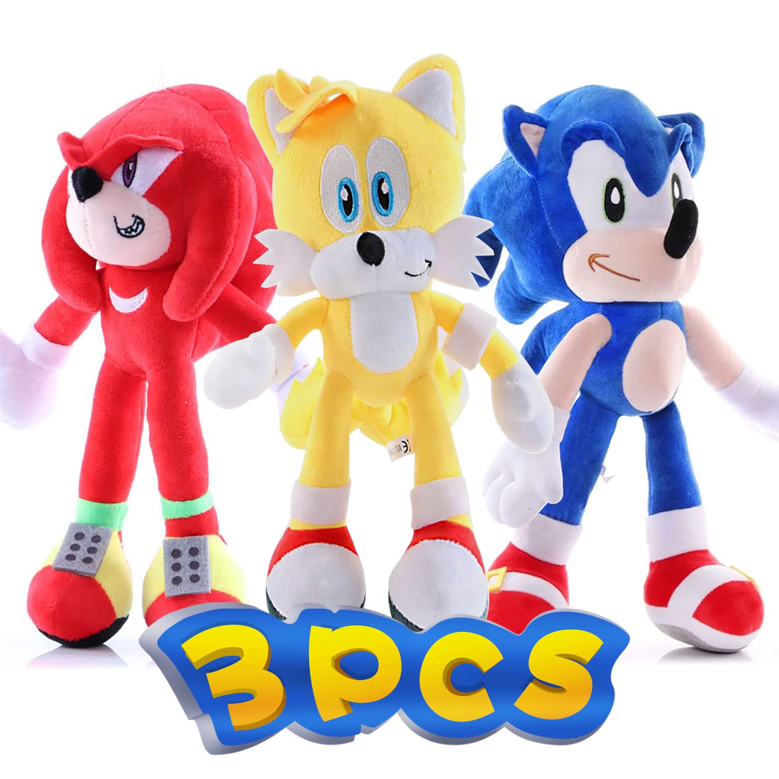 Ayaksmi Sonic Plush, 11'' Tall 2 Toys Figures Cotton Soft Stuffed Game Doll for Kids Boys Girls Gift B+r+y