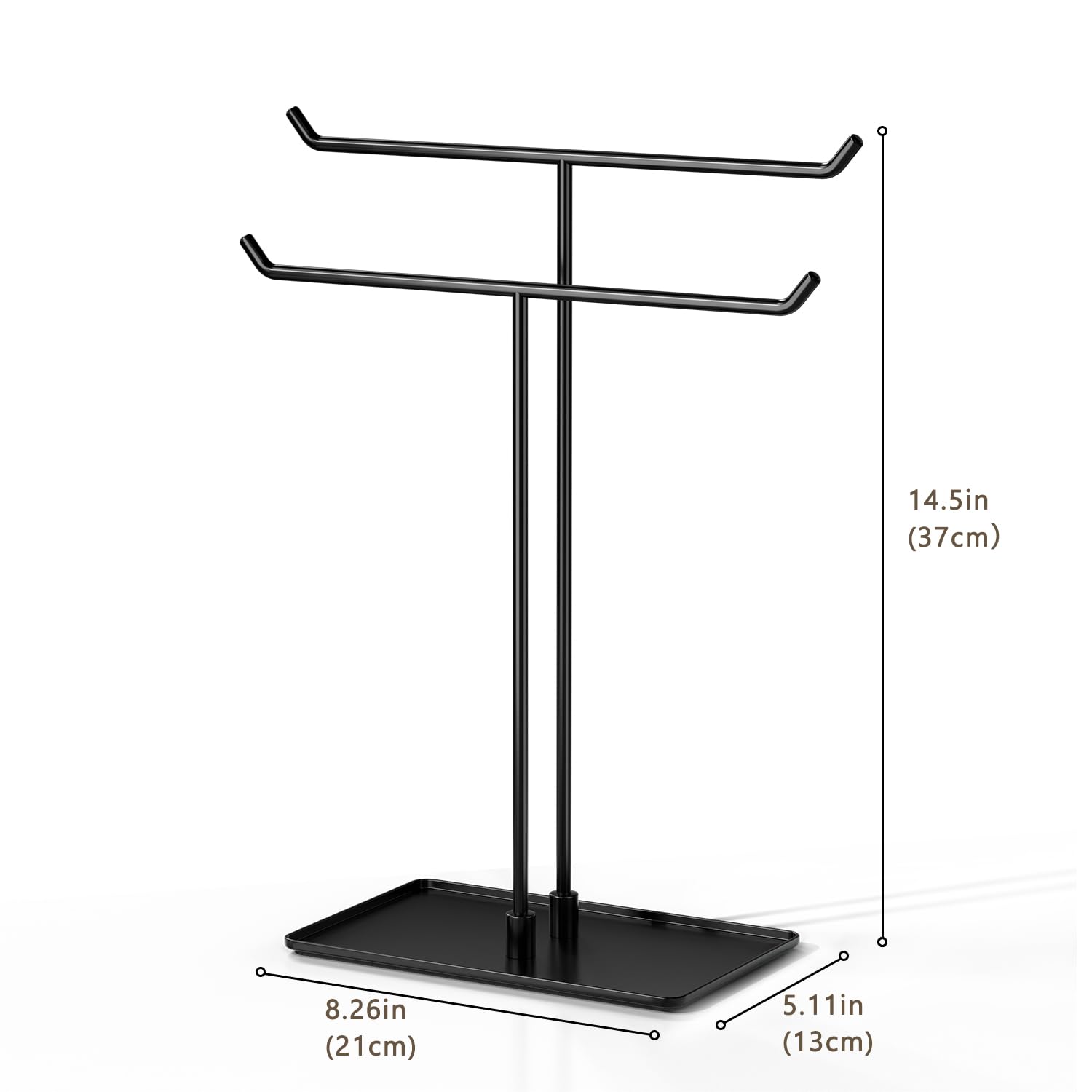bussdis Necklace Stand Aesthetic Necklace Holder: Black Metal Necklace Organizer for Home Decor