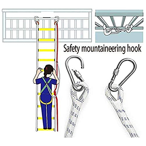 LQX Window Ladder Escape Rope Ladder 2-9 Story Homes, Emergency Climbing Rope Ladders for Kids and Adults Flame Resistant Safety Rope Ladders/18M