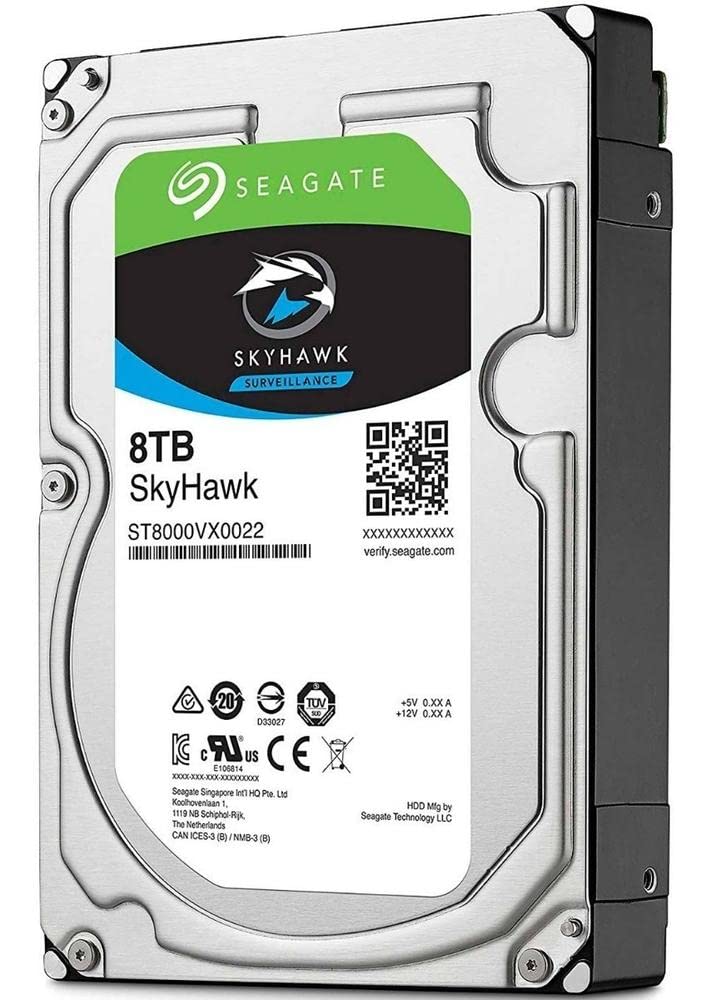 Seagate SkyHawk 8TB Surveillance Internal Hard Drive HDD – 3.5 Inch SATA 6Gb/s 256MB Cache for DVR NVR Security Camera System with Drive Health Management (ST8000VX0022)