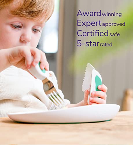 Doddl Food Knife for Children, Toddlers or Babies 12 Months + | Promotes Self Feeding Helping Your Child to Use Silverware Utensils in The Right Way (Lime Green)