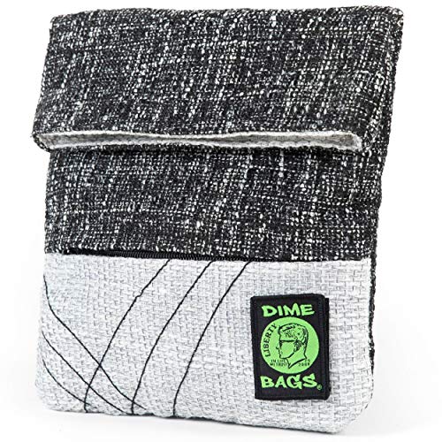 DIME BAGS Small Multi-Purpose Bag | Cross Body Hemp Purse with Adjustable Strap & Airtight Baggie Included (Small, Static Black)