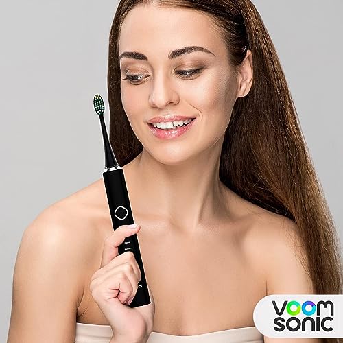 Voom Sonic Pro 7 Series Rechargeable Electronic Toothbrush, Advanced Oral Care Technology, 2-Minute Timer w/Quadrant Pacing, 5 Adjustable Speeds, Magnetic Levitation, 100% Waterproof, Black (VM-20946)