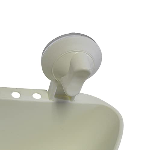 Dependable Industries inc. Essentials Triangle Corner Caddy Shelf For Bathroom Showers and Bath With 2 Vacuum Hanger Suction Cups For Ceramic Tile Glass Smooth Surfaces (White)
