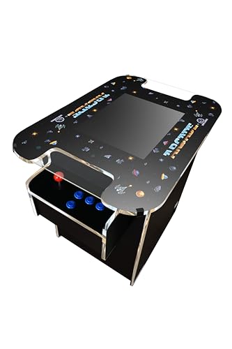 Game Classics Commercial Grade Cocktail Arcade Machine 400 Electronic Games, 2 Player, 19inches LCD Screen, Sided Retro Video Table 3 Year Warranty, Black